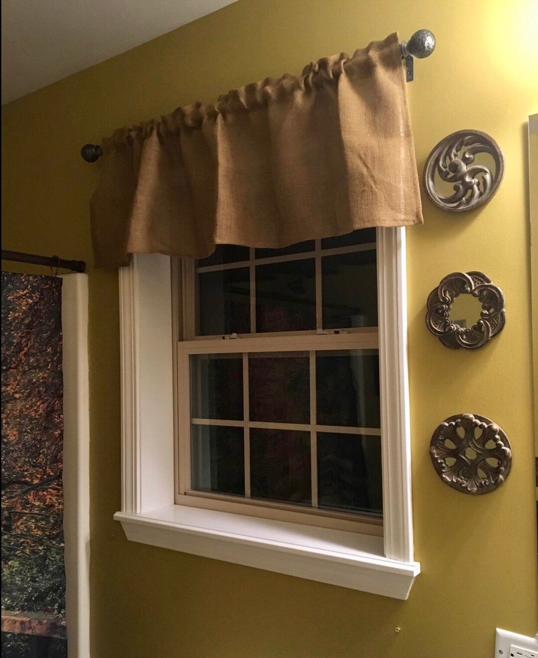 Rustic Burlap Valance Primitive Natural 100% Jute 52w X 15l Khaki Tan ...