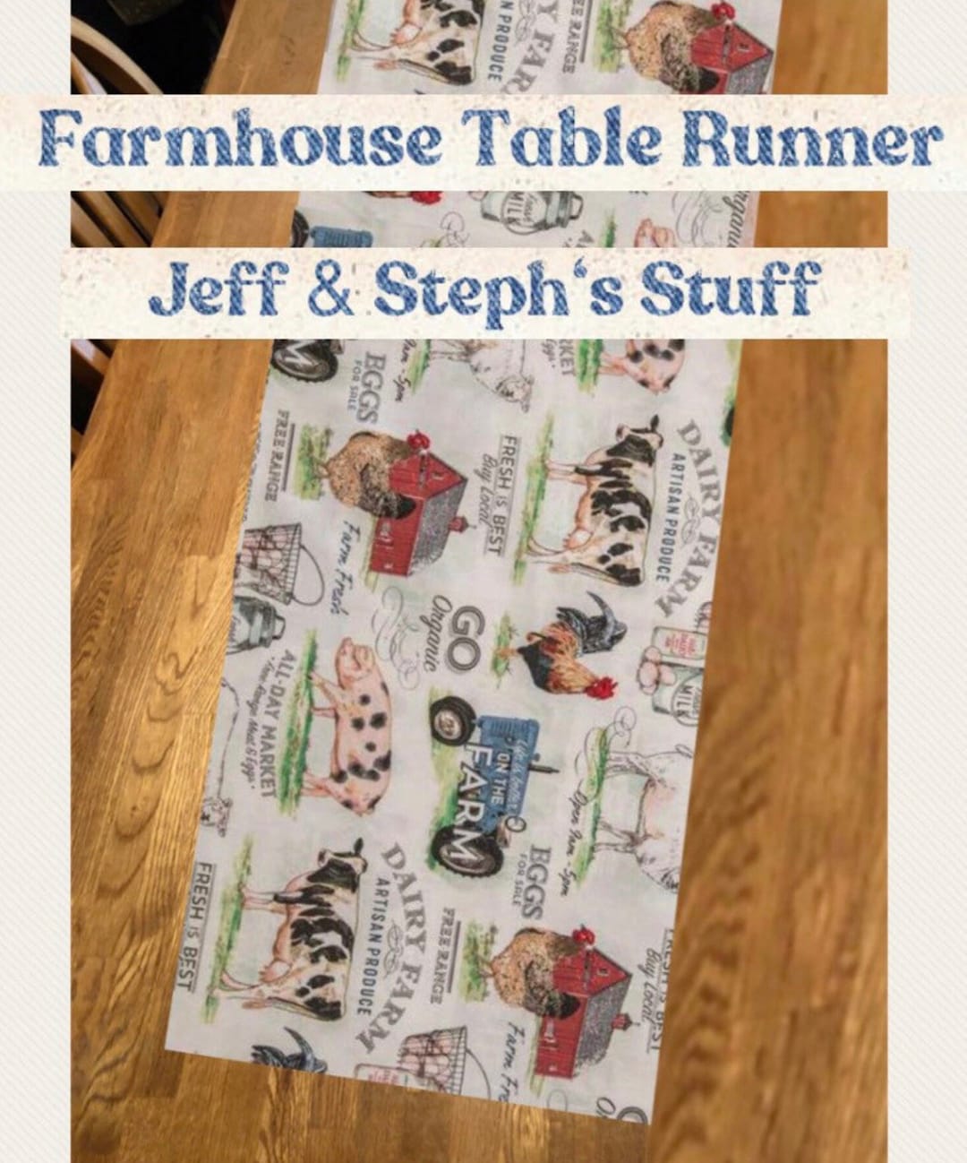 Dairy Farm Table Runner Great for Farmhouse Decor Decoration for Party ...
