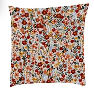 Rust Mauve Sage Botanical Floral Throw Pillow Slip Cover 16" X 16 ...