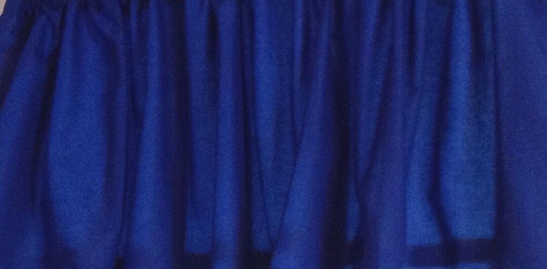 Royal Blue Kona Cotton Valance: Elegant Window Curtain, Handmade - Etsy