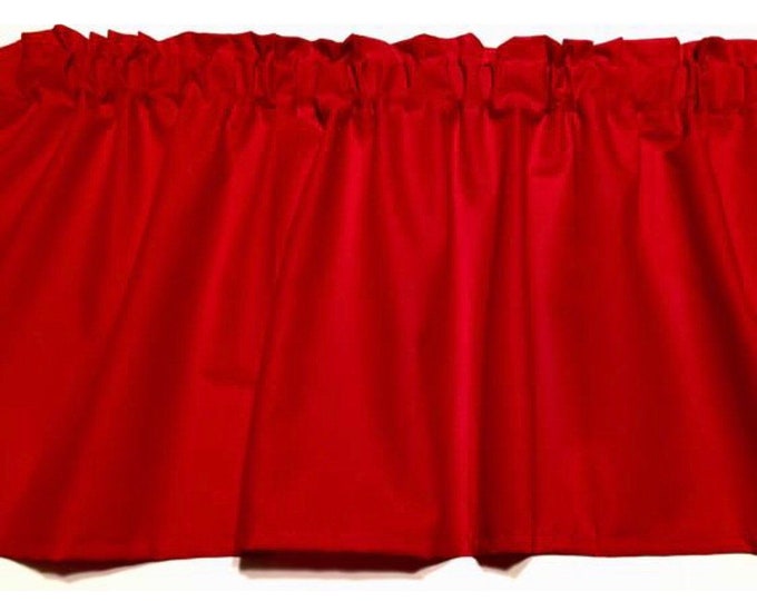 Primary Red Window Curtain Valance Valances Cotton - Etsy