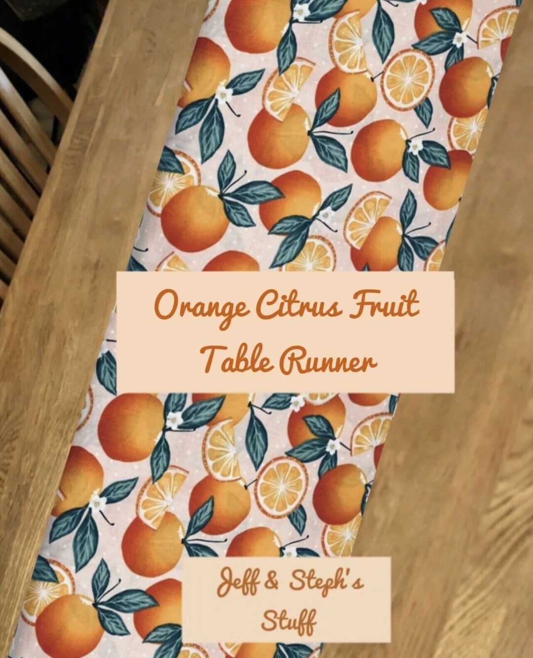 Orange Citrus Print Table Runner, Farmhouse Decor (12"w X40"l) - Etsy