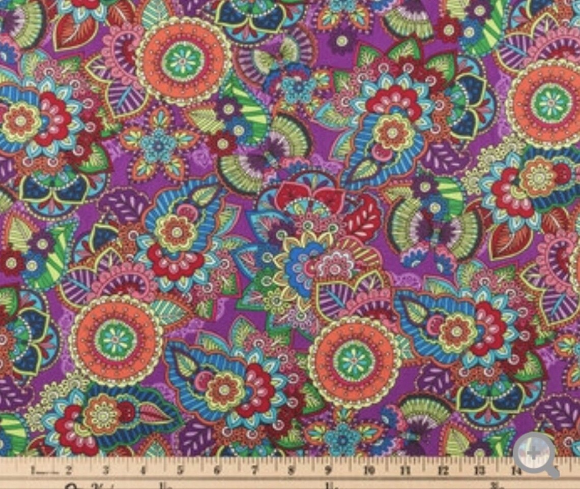 Purple Boho Hippie Floralcotton Fabricwindow CURTAIN - Etsy