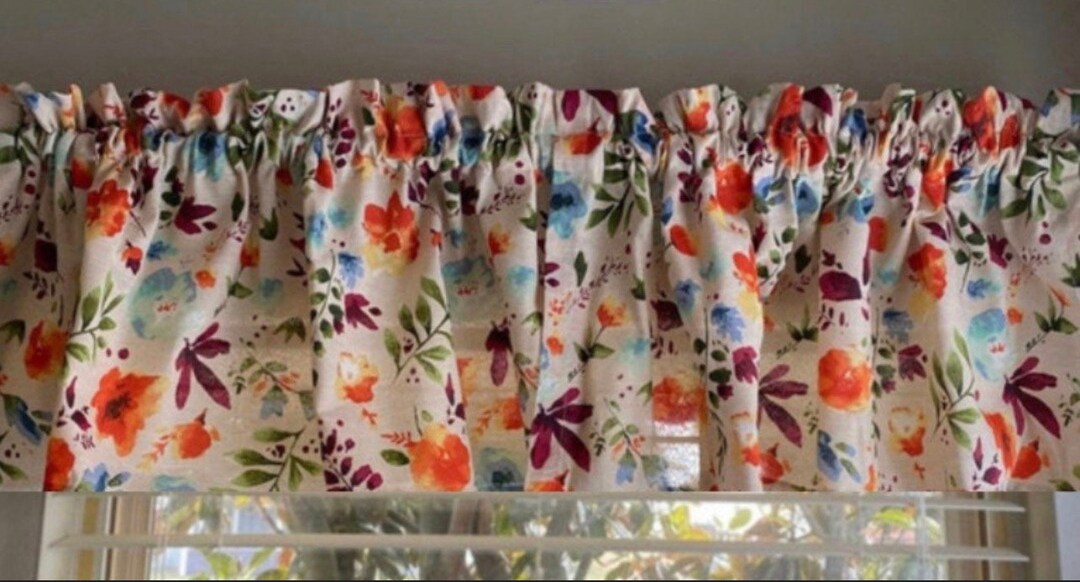 Autumn Willow Valance Rustic Decor Woman Fabric Fall Leaves Theme Style ...