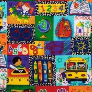 School Bus Table Runner Teacher Gift for Classroom Unlined Cotton ...