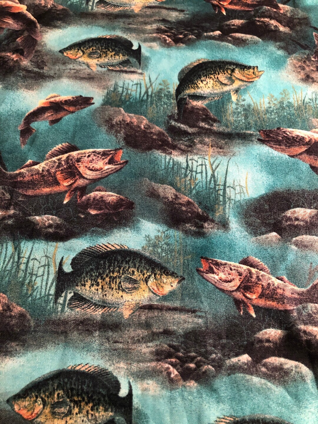 Crappie, Fishing, Cotton Fabric, 1/3 Yard, Quilting, Crafting, Sewing ...