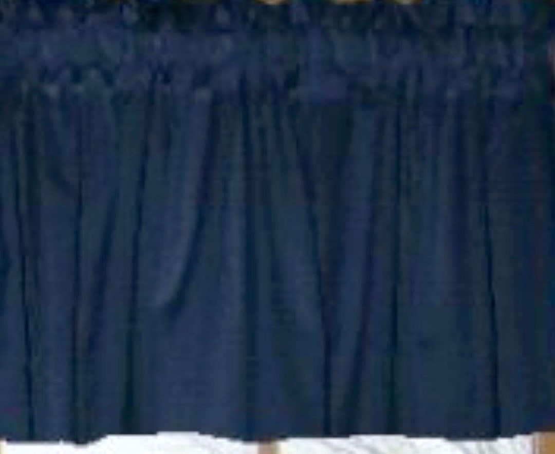 Handmade Navy Blue Cotton Window Valance (52" W X 14/15" L) - Etsy