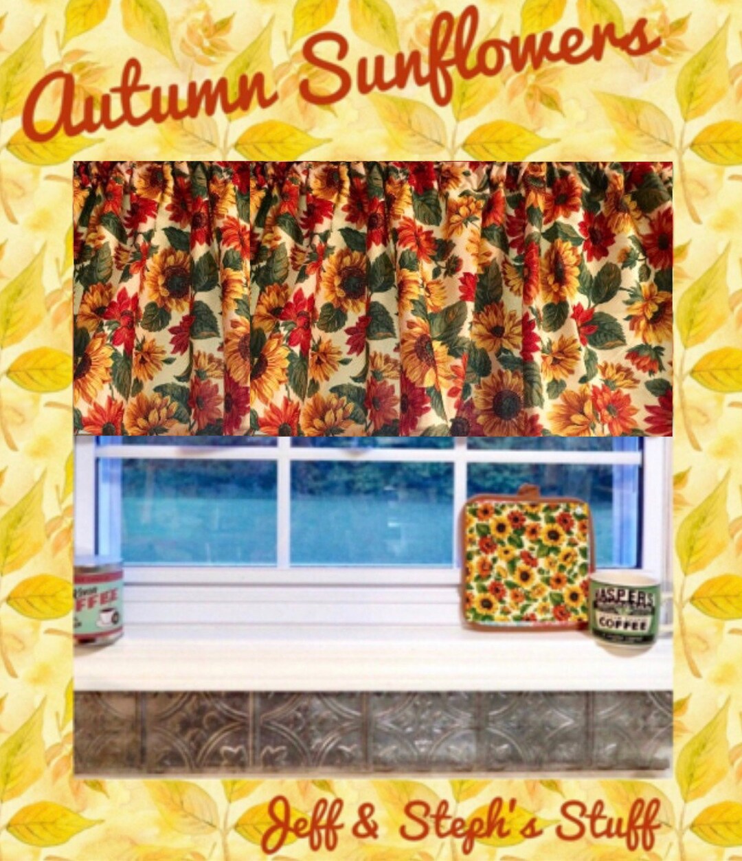 Autumn Sunflowers Kitchen Valance Theme Harvest Gold Sunflower - Etsy