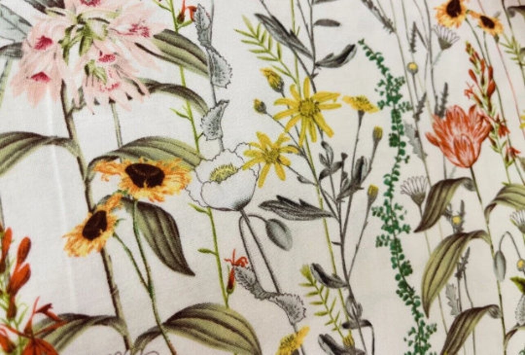 Autumn Wildflower Curtains Set of 2 Panels Country Farmhouse Floral ...