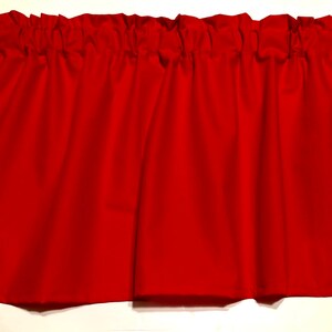 Christmas Red Valance, Window Curtain, Cherry Valances, Cardinal Red ...