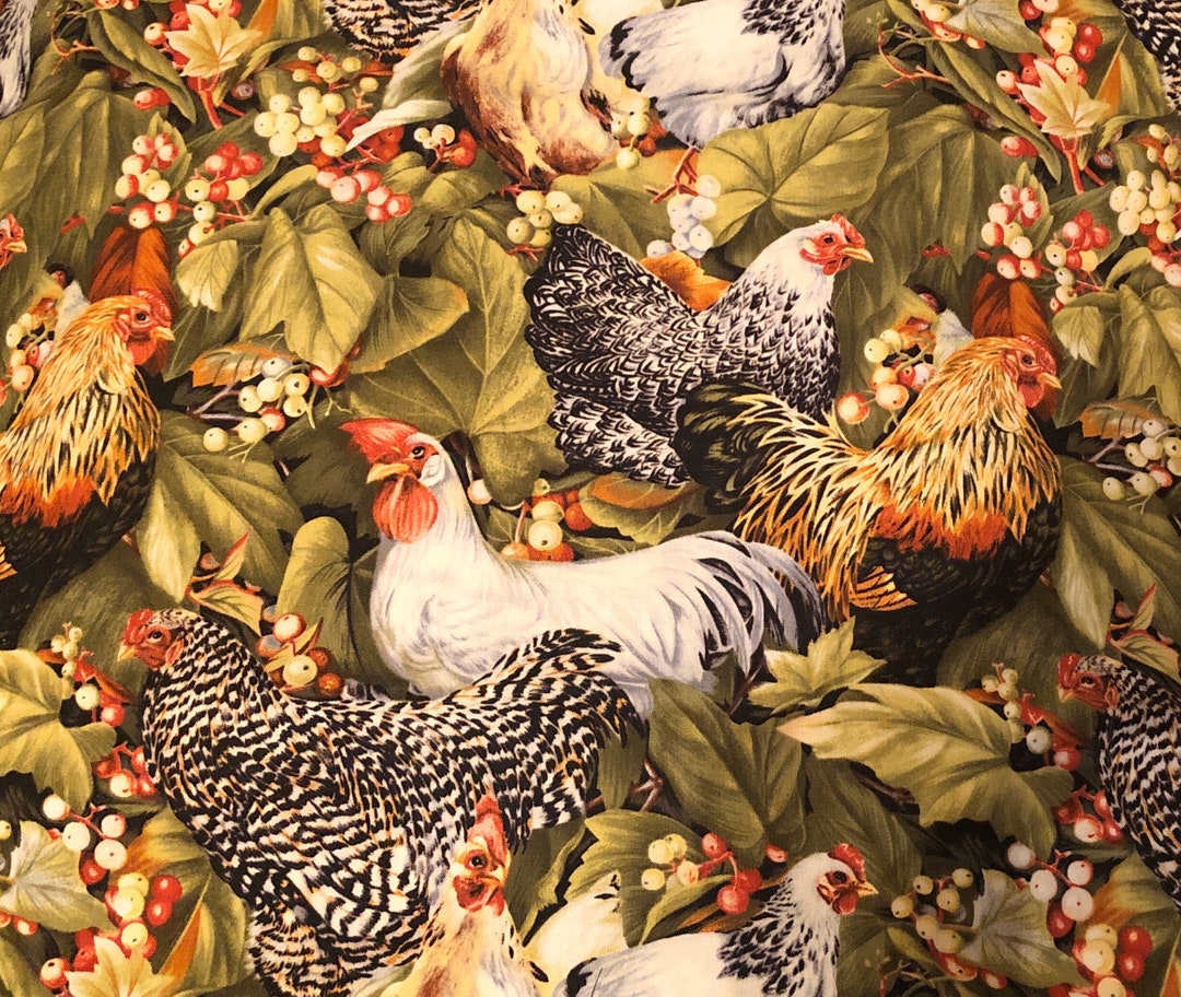 FQ Chicken Farm Cotton Quilting Fabric by the Quarter Yard - Etsy