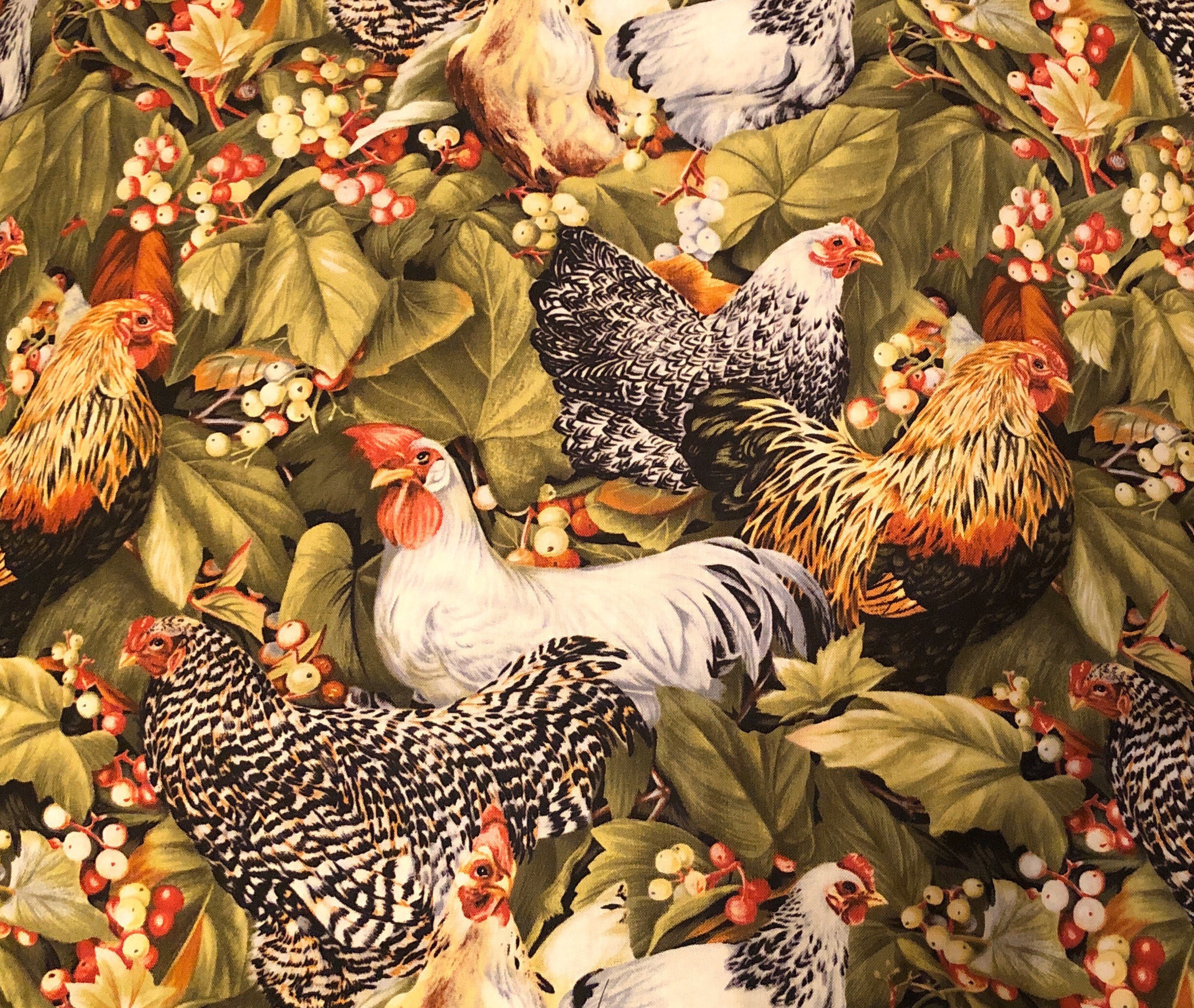 FQ Chicken Farm Cotton Quilting Fabric by the Quarter Yard | Etsy