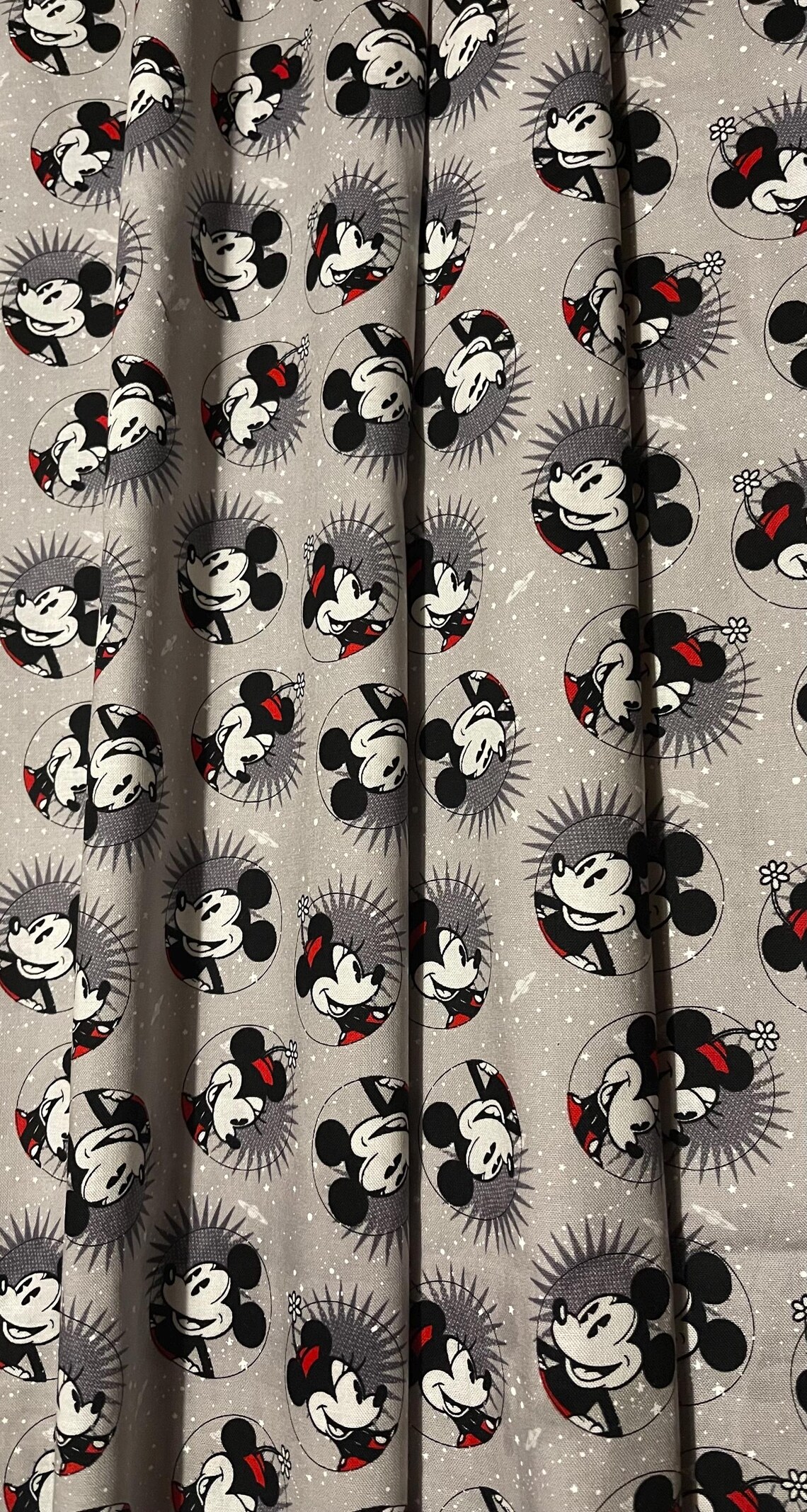 Mickey Mouse Circles Curtain Tiers: Set of 2 Panels With Tiebacks - Etsy