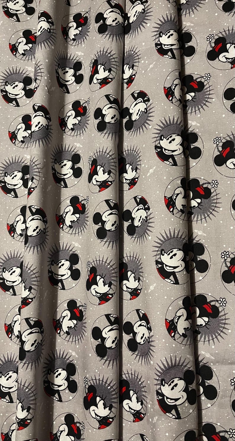Mickey Mouse Circles Curtain Tiers: Set of 2 Panels With Tiebacks - Etsy