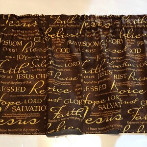 Faith Hope Valance for Sunday School Classroom Jesus Christian Brown ...