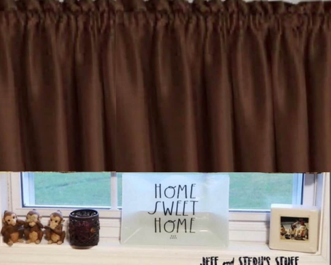 Chocolate Brown Cotton Window Valance: Farmhouse Style - Etsy