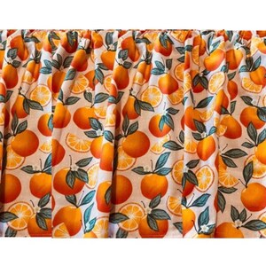 Citrus Fruit Valance Summer Curtain With Oranges Happy Curtain Topper ...