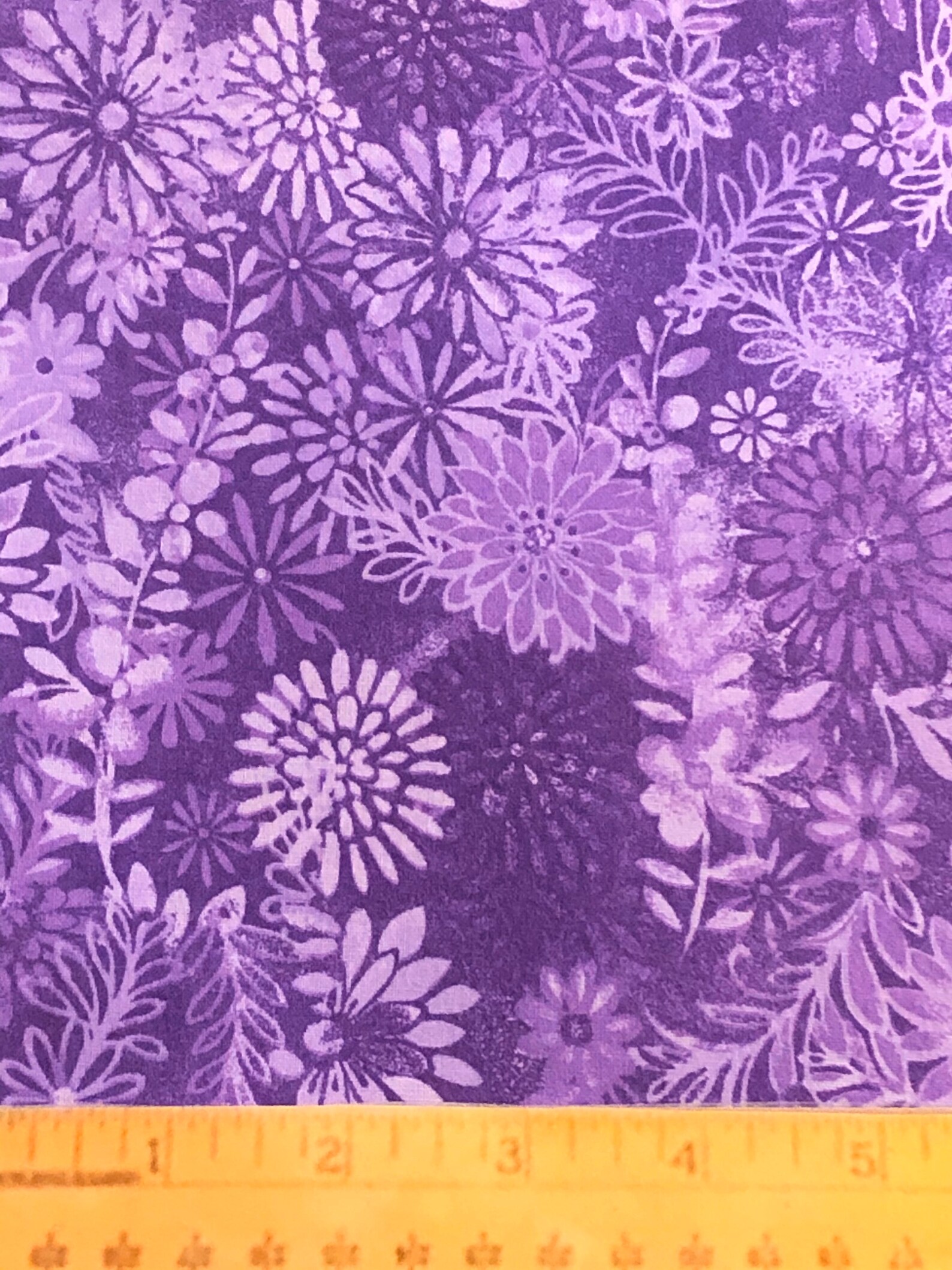 Pretty Purple Floral Cotton Fabric 1/3 yard Quilting | Etsy