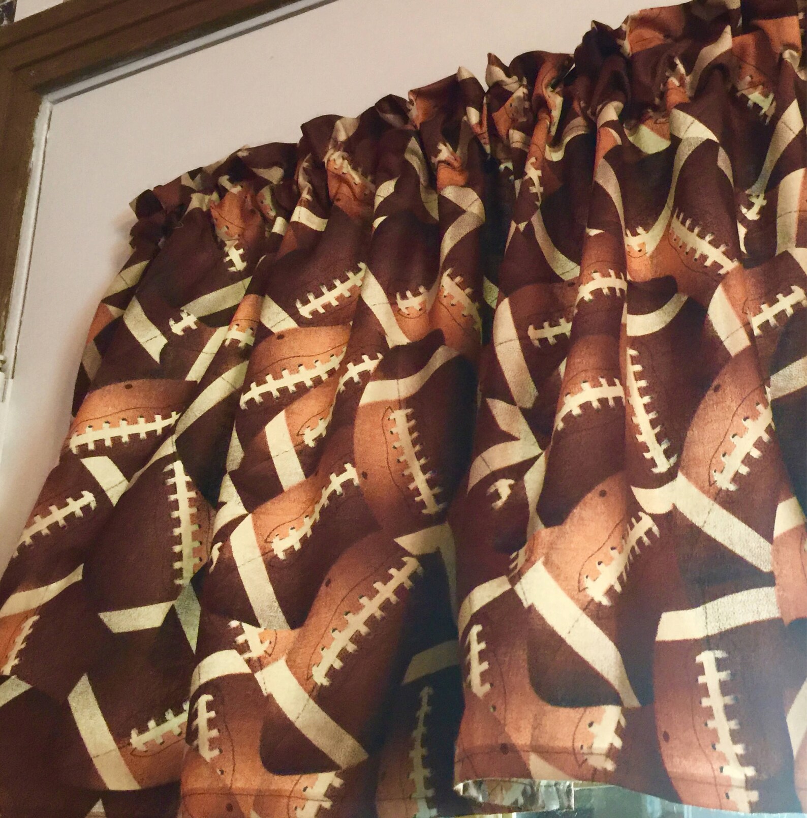 Football Valance: Game Day Decor, Man Cave, Boys Bedroom (43"w X 14/15 ...