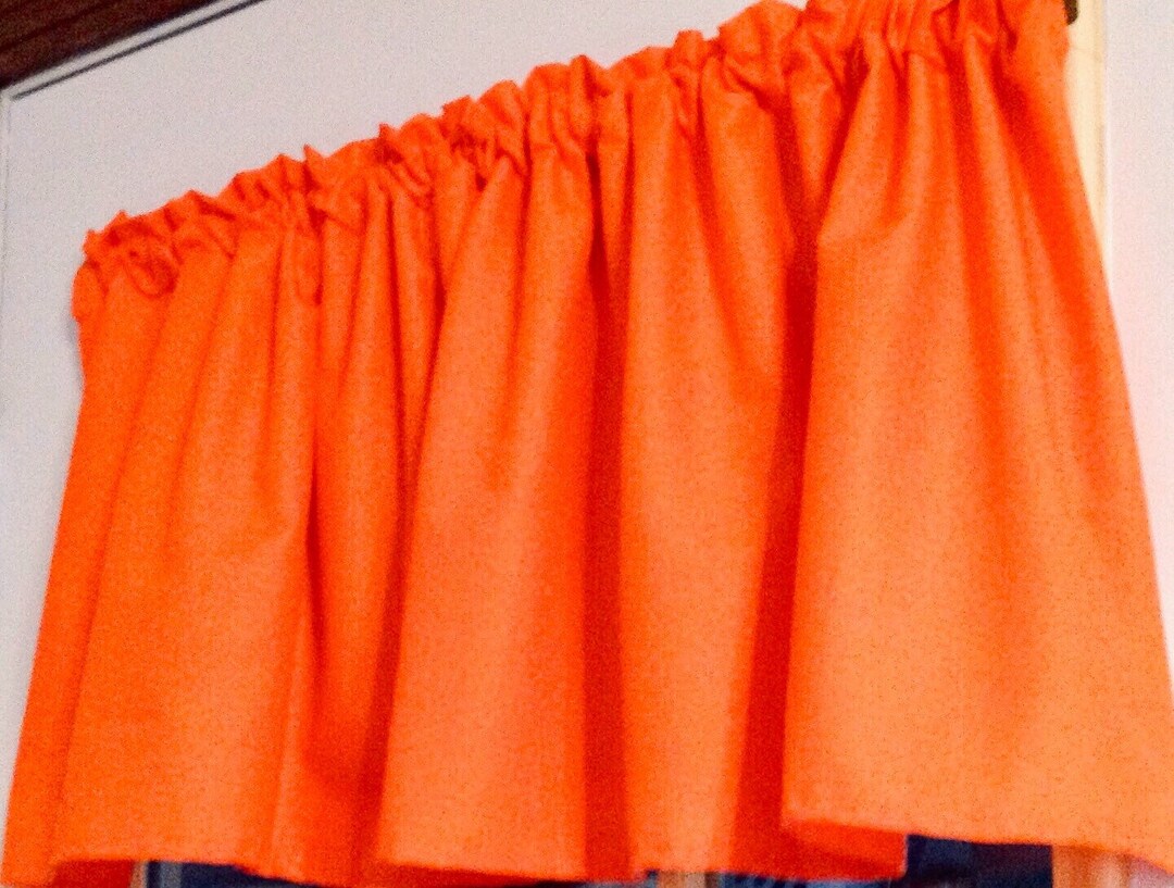 Florida Orange Color Valance Made From Solid, Tangerine Orange, Fabric ...