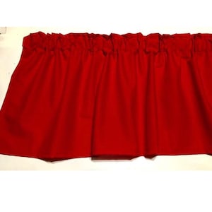 Red Cotton Window Valance: Handmade 52"w X 15"l - Etsy