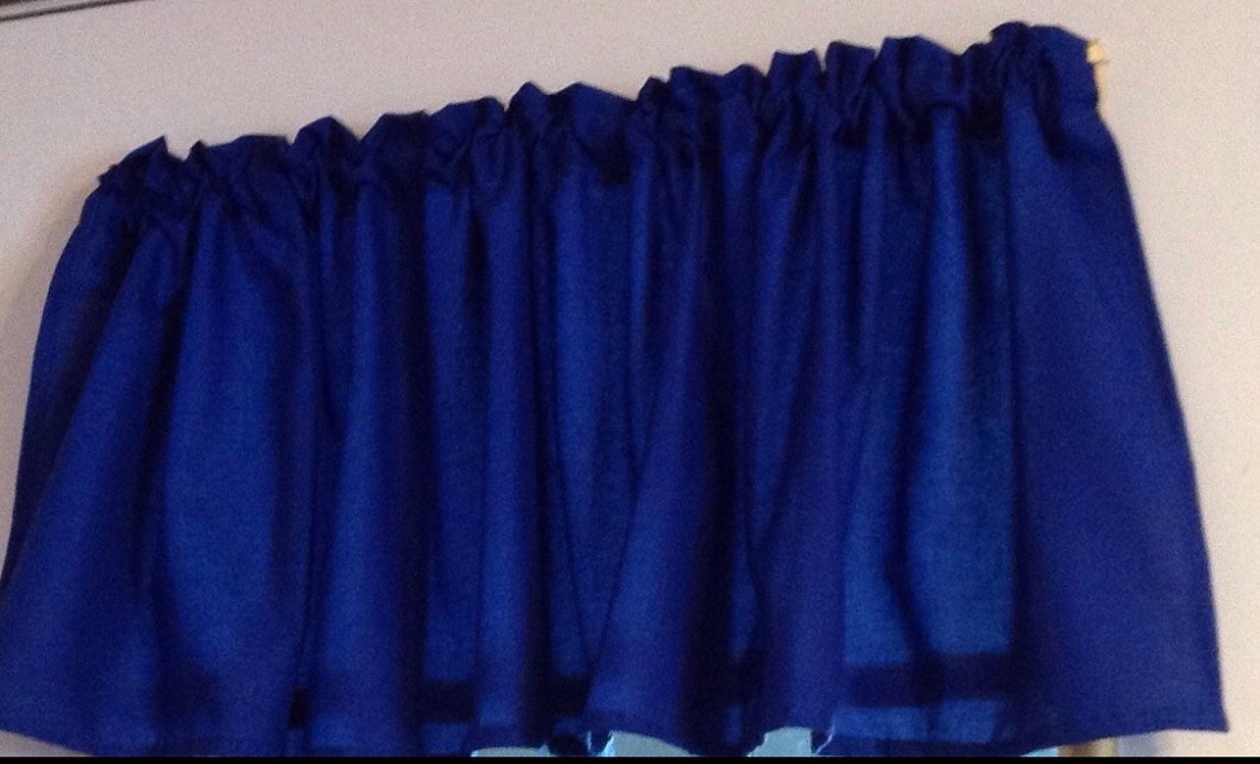 Royal Blue Valance 52w X 15l Window Curtain - Etsy