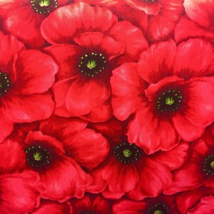 Red Poppy Floral Set of 2 Panels & Ties 43"wide X 24"l or 36"l or 45 ...
