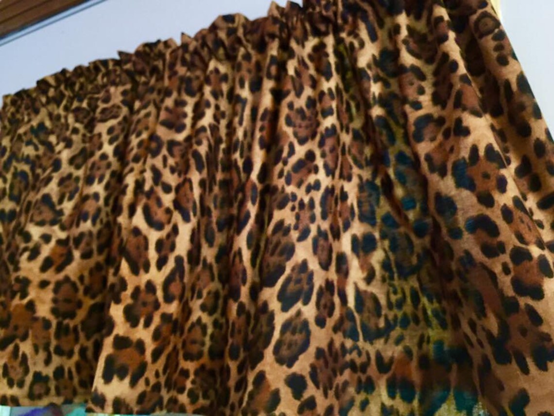 Leopard Valance Safari Jungle Cat Cheetah Spots Cotton - Etsy