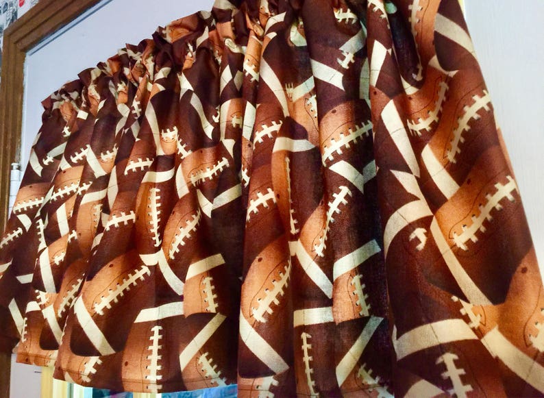 Football Window Valance: Man Cave Sports Decor (43"w X 15"l) - Etsy