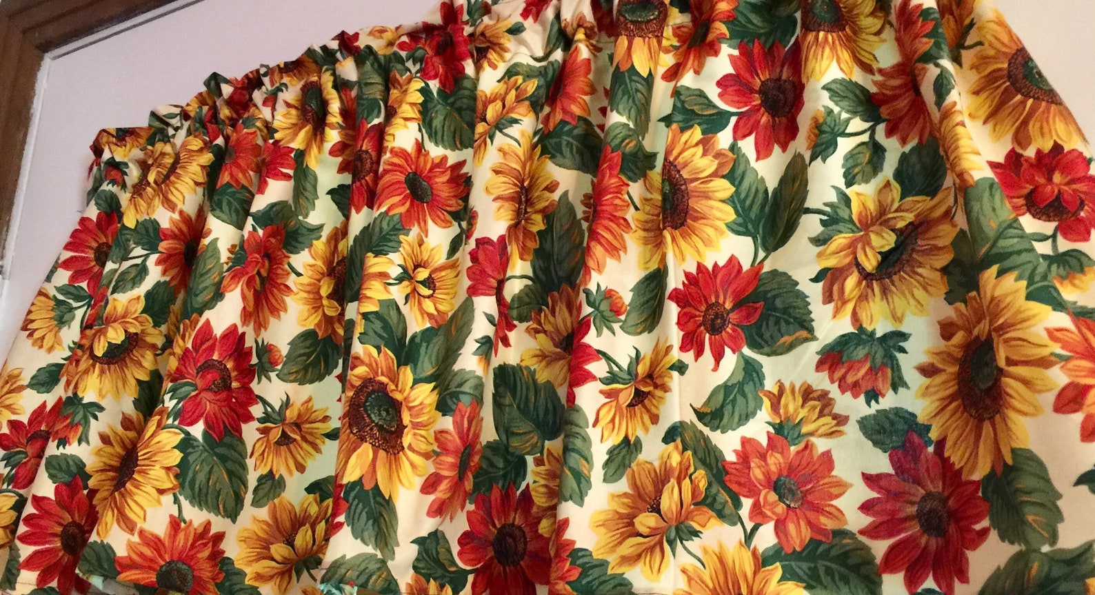 Sunflower Curtain Panel Set: Sunny Floral Print, 43" Wide - Etsy