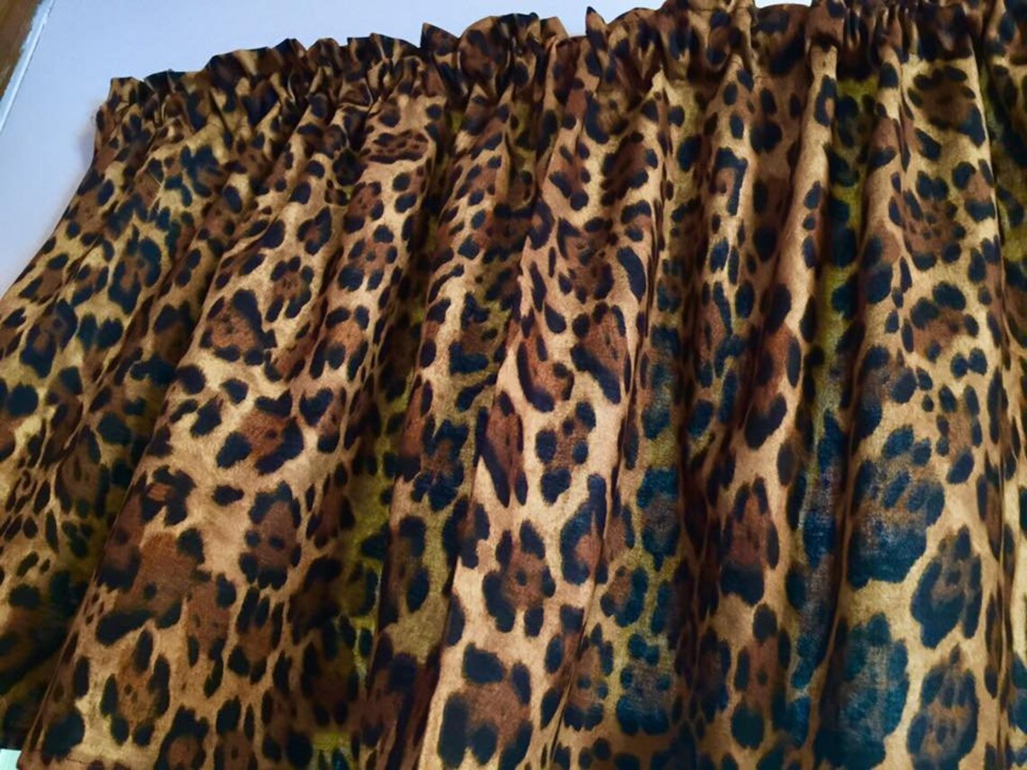 Leopard Valance Safari Jungle Cat Cheetah Spots Cotton - Etsy