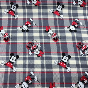 Minnie Grey Plaid Valance, Handmade With Mickey Fabric, 42w X 14l, Kids ...