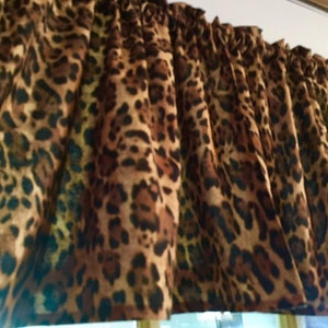 Leopard Valance Safari Jungle Cat Cheetah Spots Cotton Fabric WINDOW ...