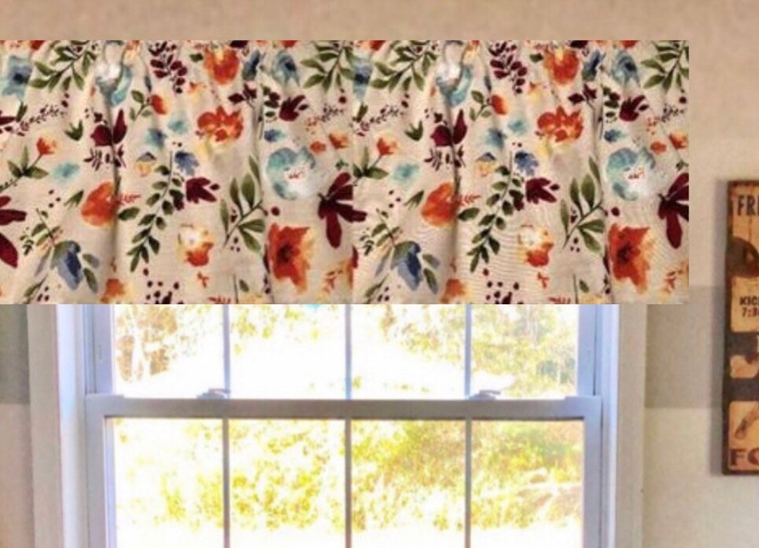 Farmhouse Leaves Valance Willow Valance Custom Made From Woman Fabric ...