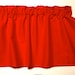 Solid Red, Window Curtain Valance, Valances, Cardinal, Primary Red, 52w ...