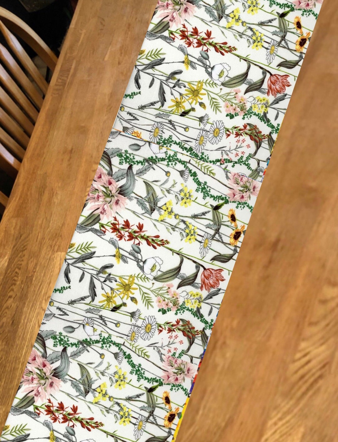 Farmhouse Wild Flower Table Runner Gift for Country Girl Unlined Hemmed ...