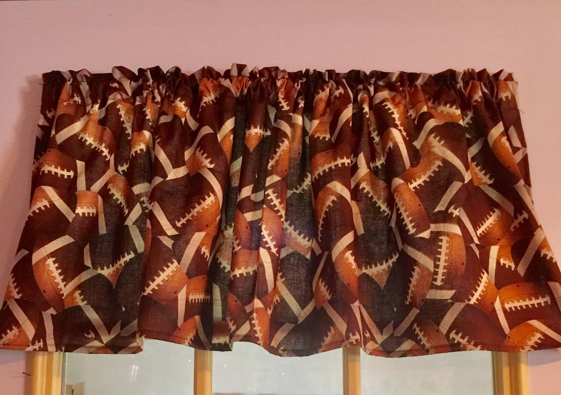 Football Valance: Game Day Decor, Man Cave, Boys Bedroom (43"w X 14/15 ...