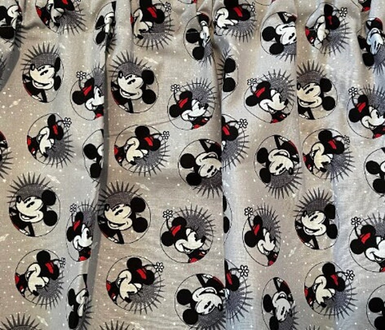 Mickey Mouse Circles Curtain Tiers: Set of 2 Panels With Tiebacks - Etsy