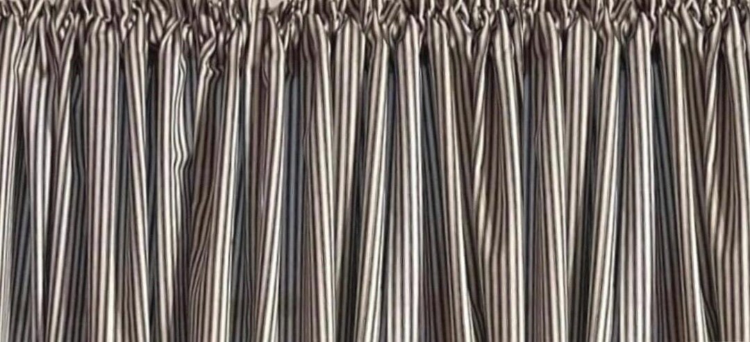 Black Stripe Ticking Valance: Vintage Farmhouse Decor (42 X 14L) - Etsy
