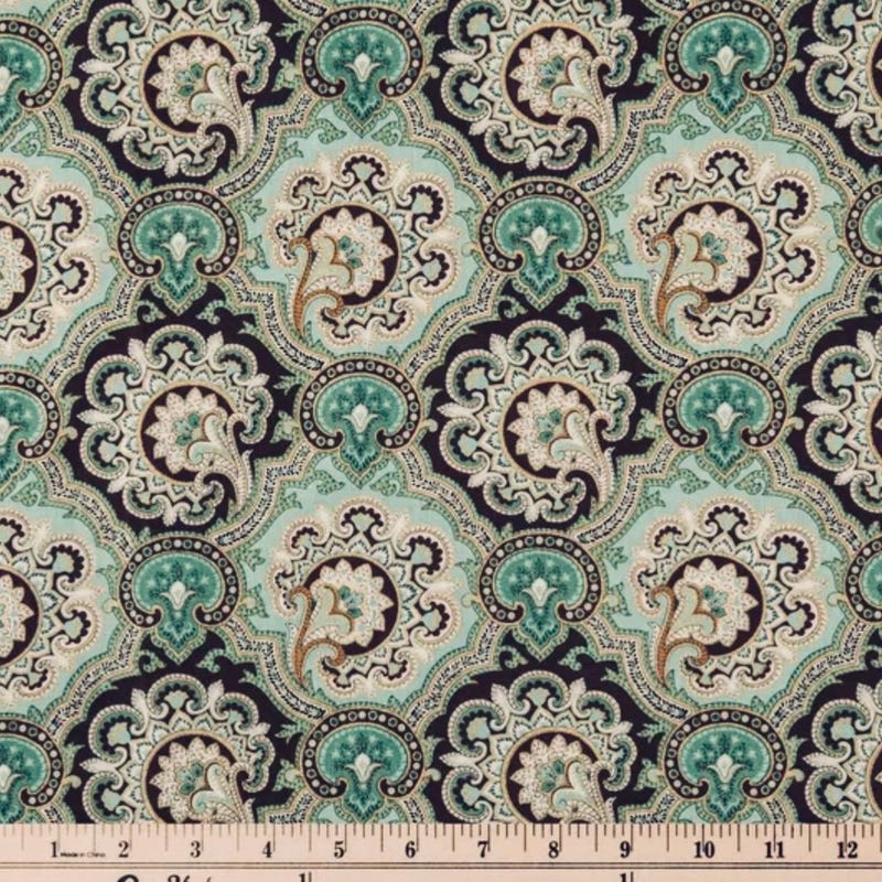 Teal Paisley - Etsy