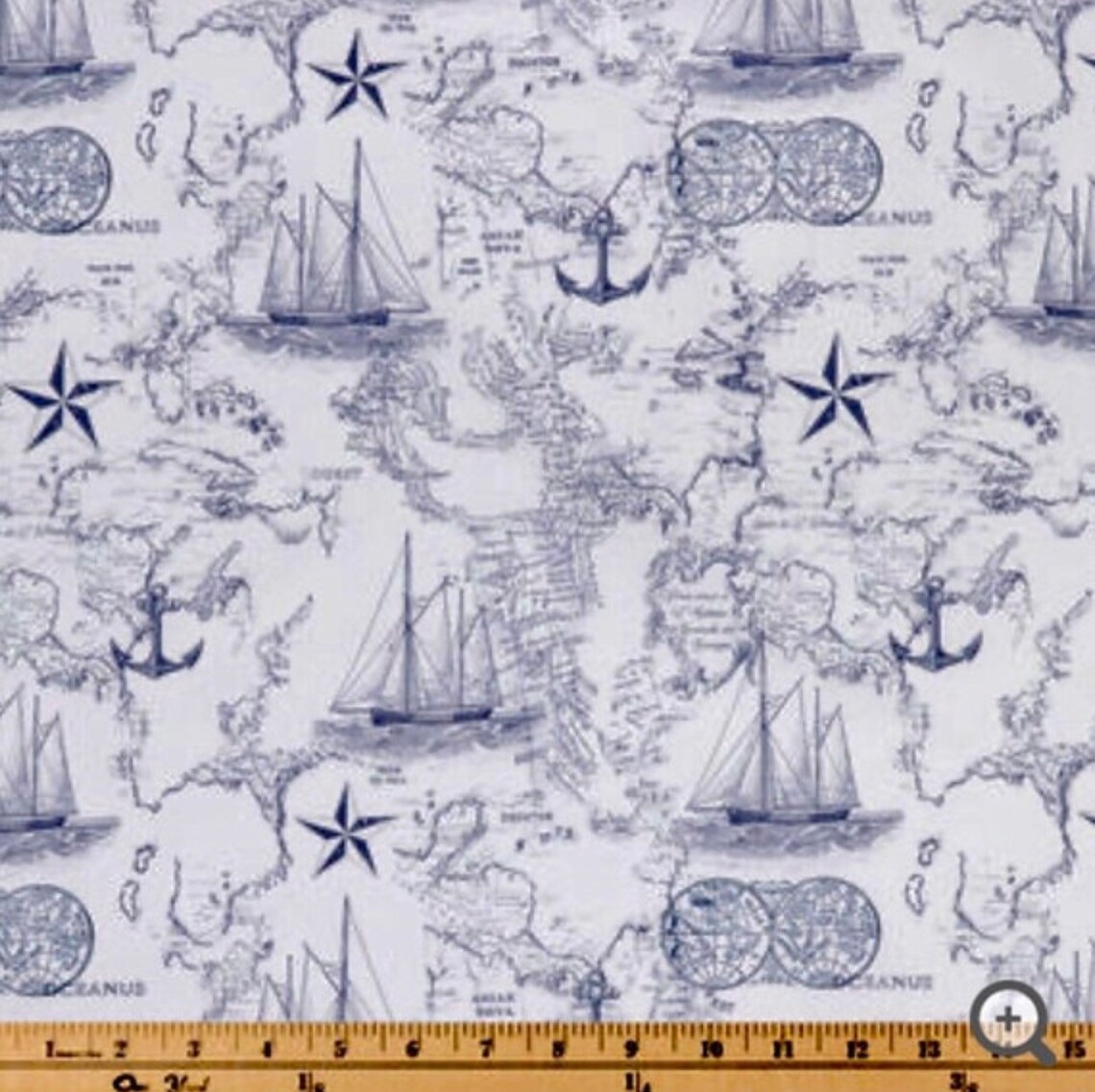 Map Valance Window Curtain Nautical Map Cotton 43w X - Etsy