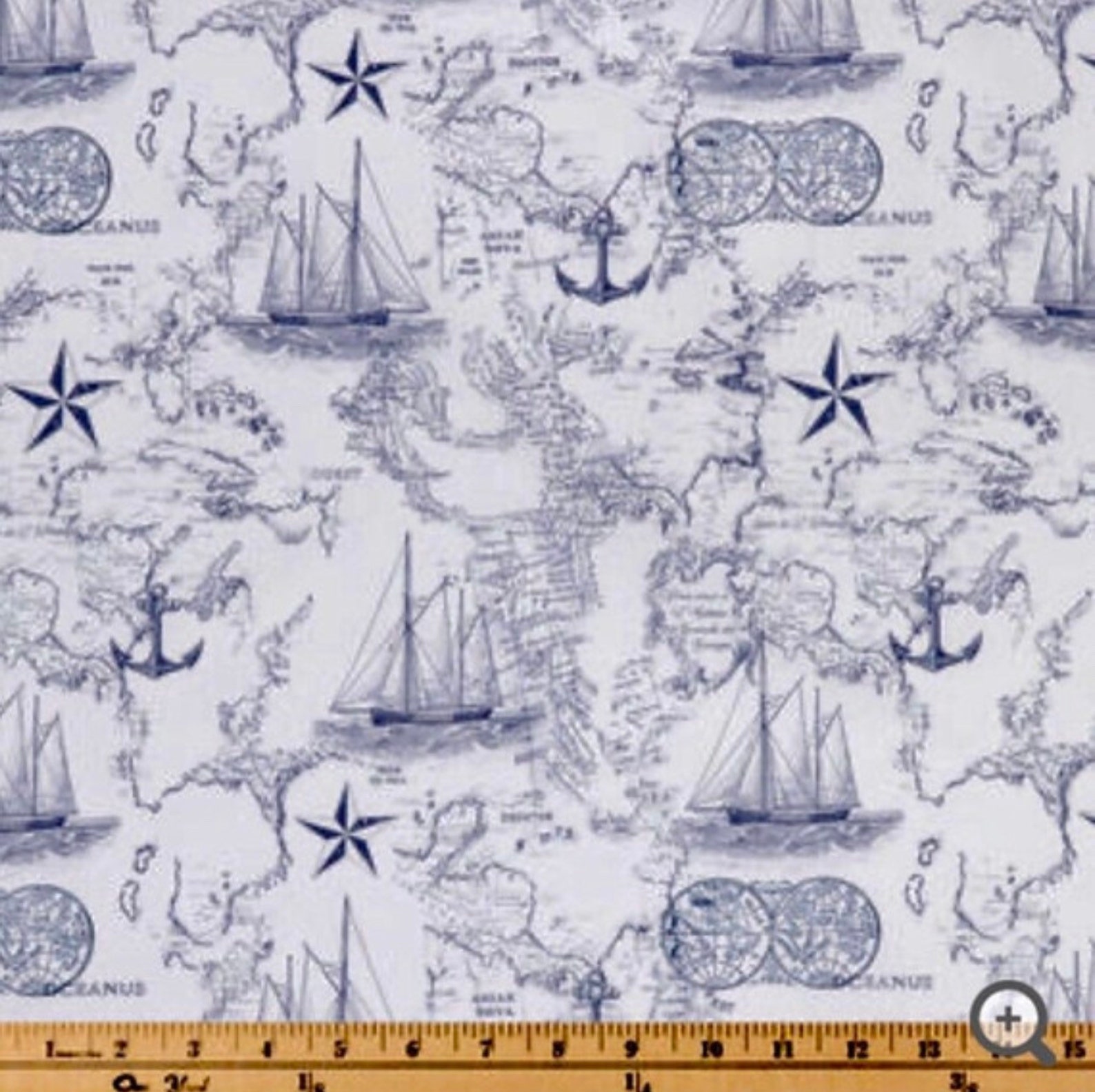 Map Valance Window Curtain Nautical Map Cotton 43w X - Etsy