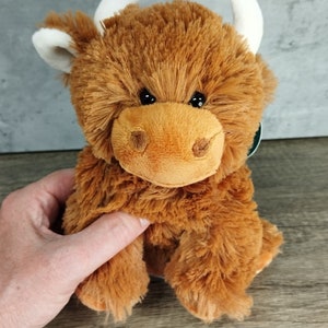 Cuddly Highland Cow Soft Toy, Color Brown, Sizes From Mini to Large - Etsy