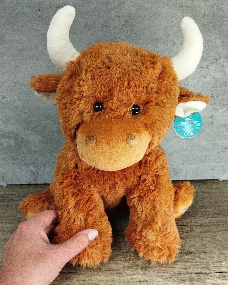 Cuddly Highland Cow Soft Toy, Color Brown, Sizes From Mini to Large - Etsy