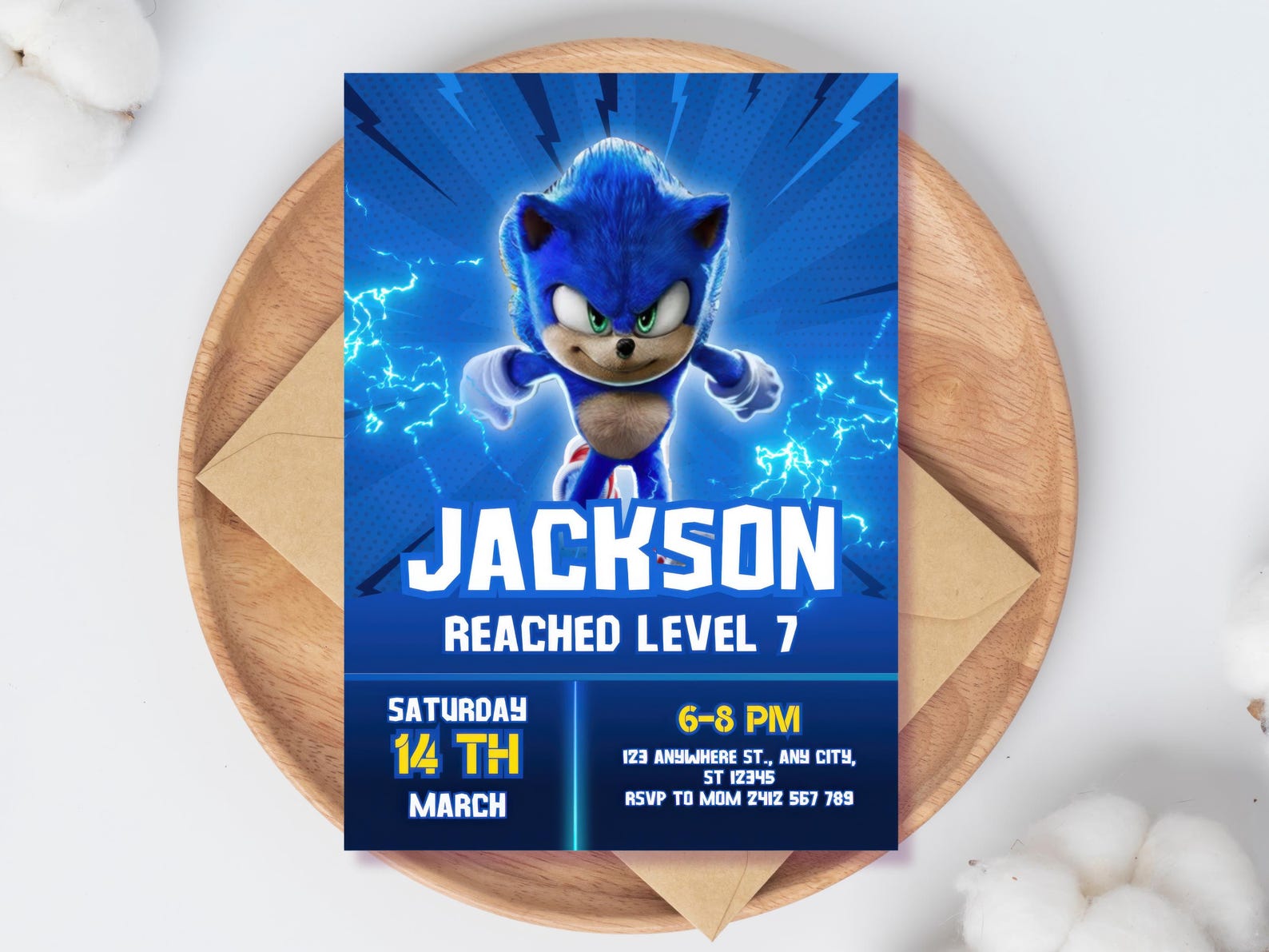 Editable Sonic Birthday Invitation, Sonic Invite, Sonic Birthday Invite ...