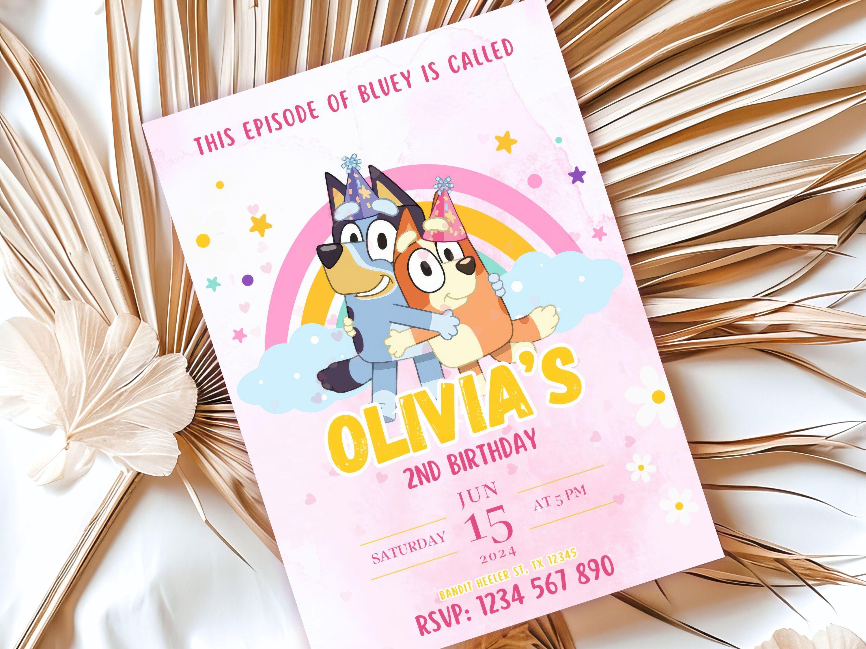 Invitación de Bluey, invitación de cumpleaños de Bluey, invitación de ...