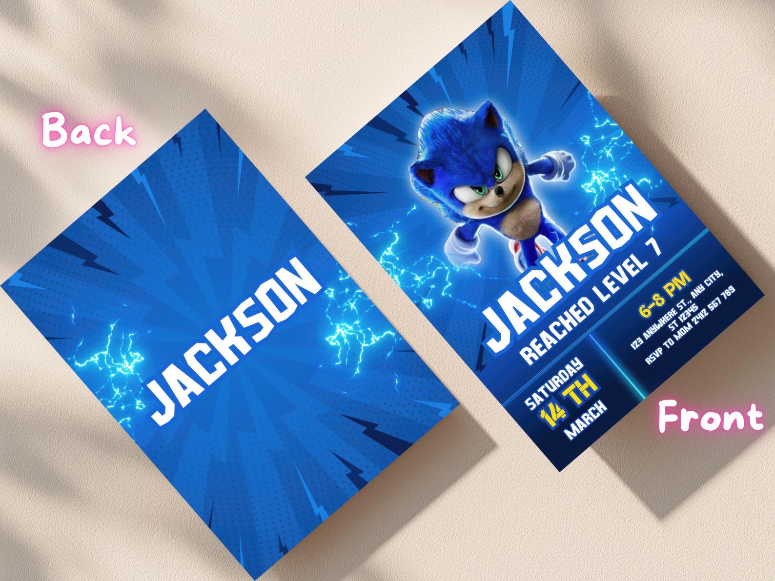 Editable Sonic Birthday Invitation, Sonic Invite, Sonic Birthday Invite ...