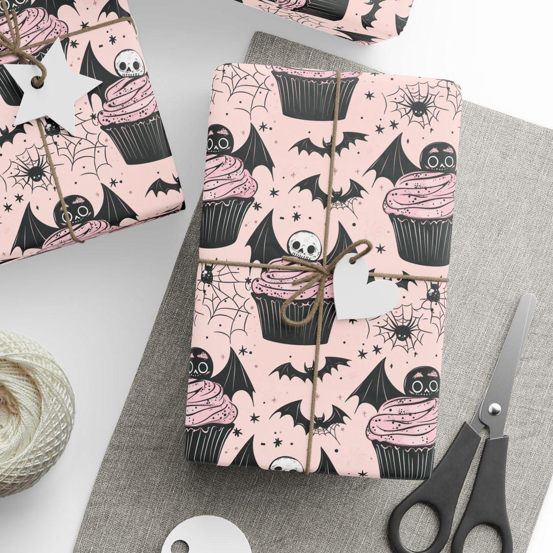 Goth Wrapping Paper Spooky Wrapping Paper Pastel Goth Grimwrap Gift ...