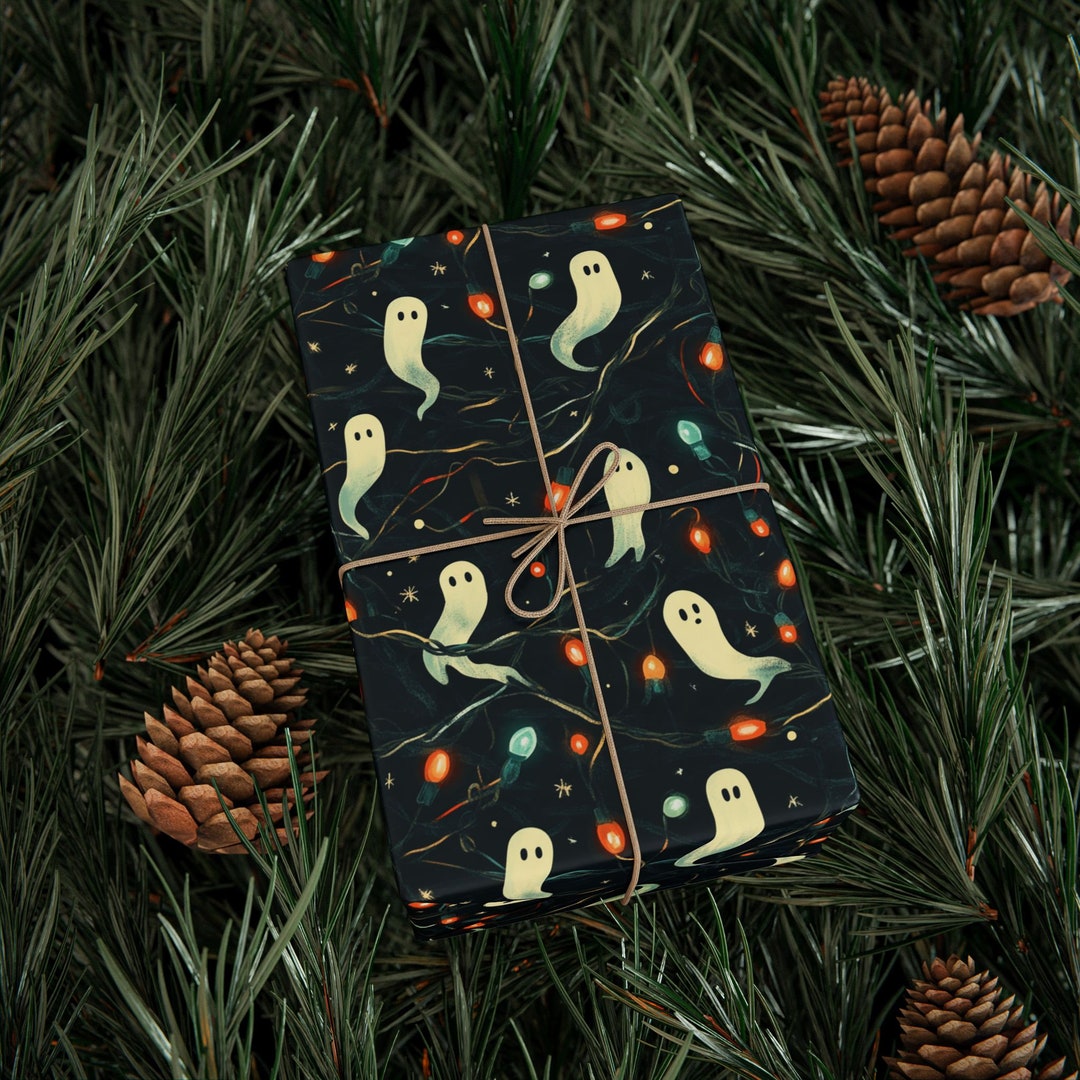Goth Christmas Wrapping Paper Spooky Ghost Christmas Gift Wrap Roll ...