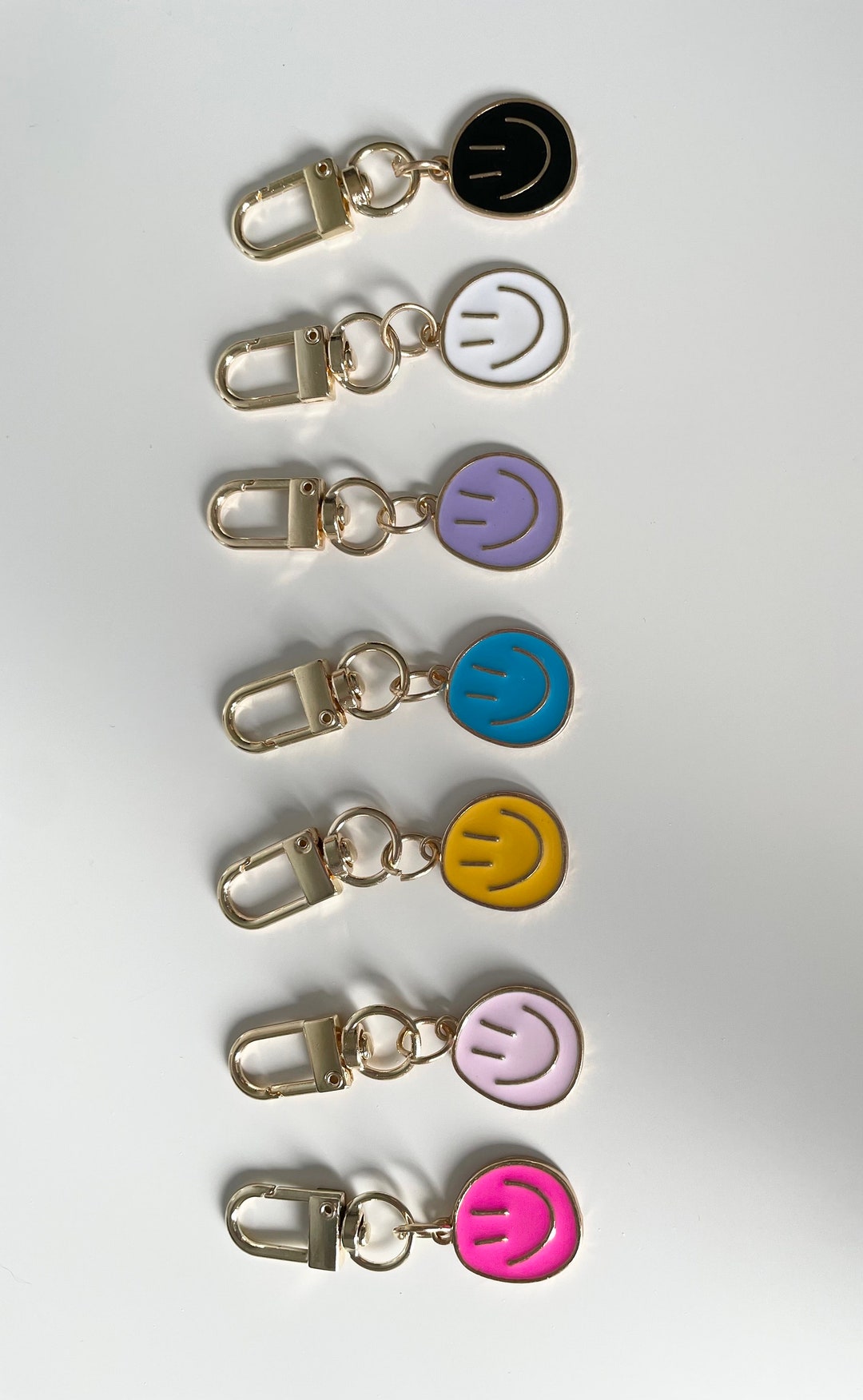Preppy Smiley Face Keychains - Etsy